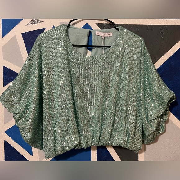 Endless Rose | Tops | Endless Rose Sequin Puff Top | Poshmark